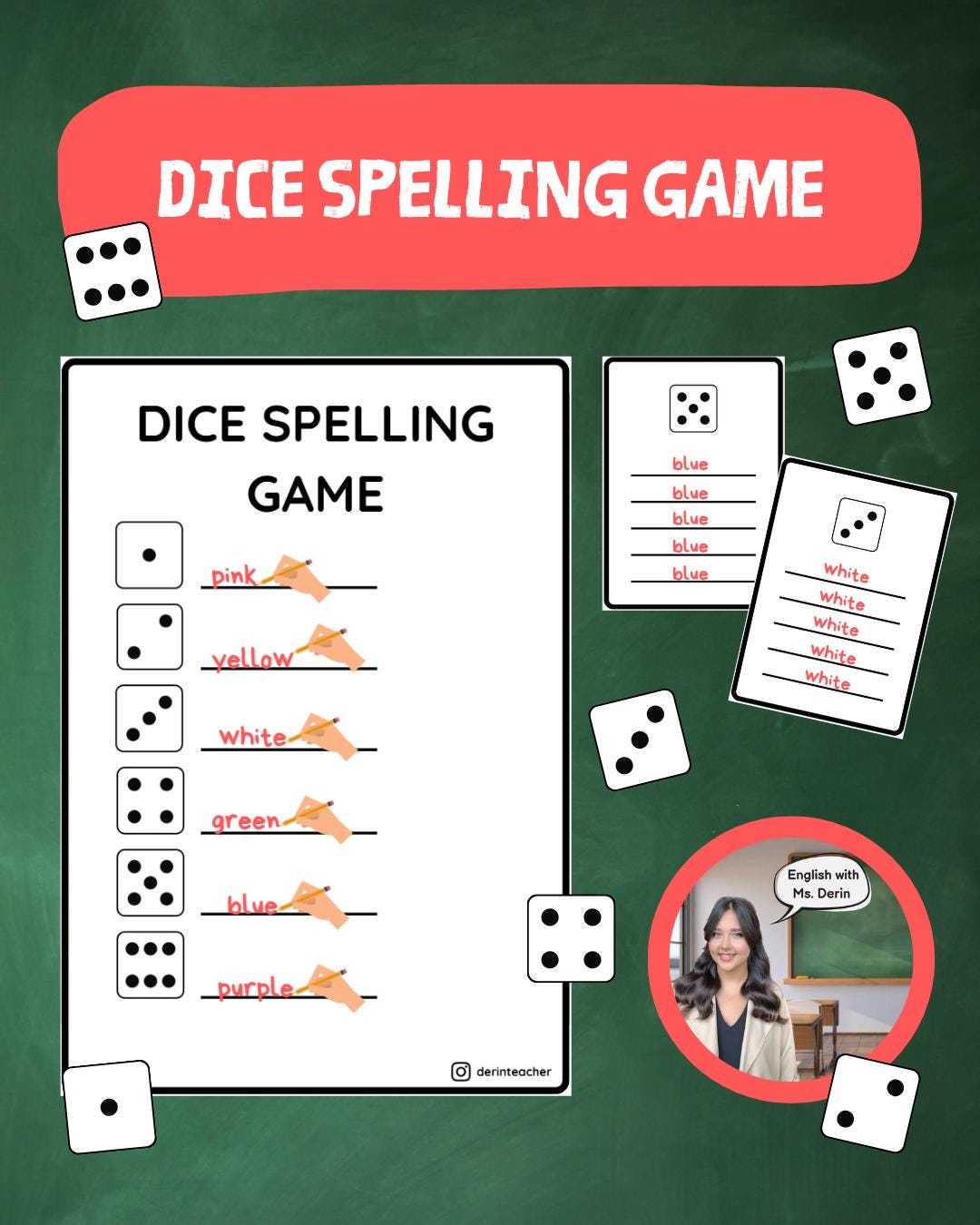 Dice Spelling Game - No-prep, On-the-go Fun for Kindergarten, Primary ...