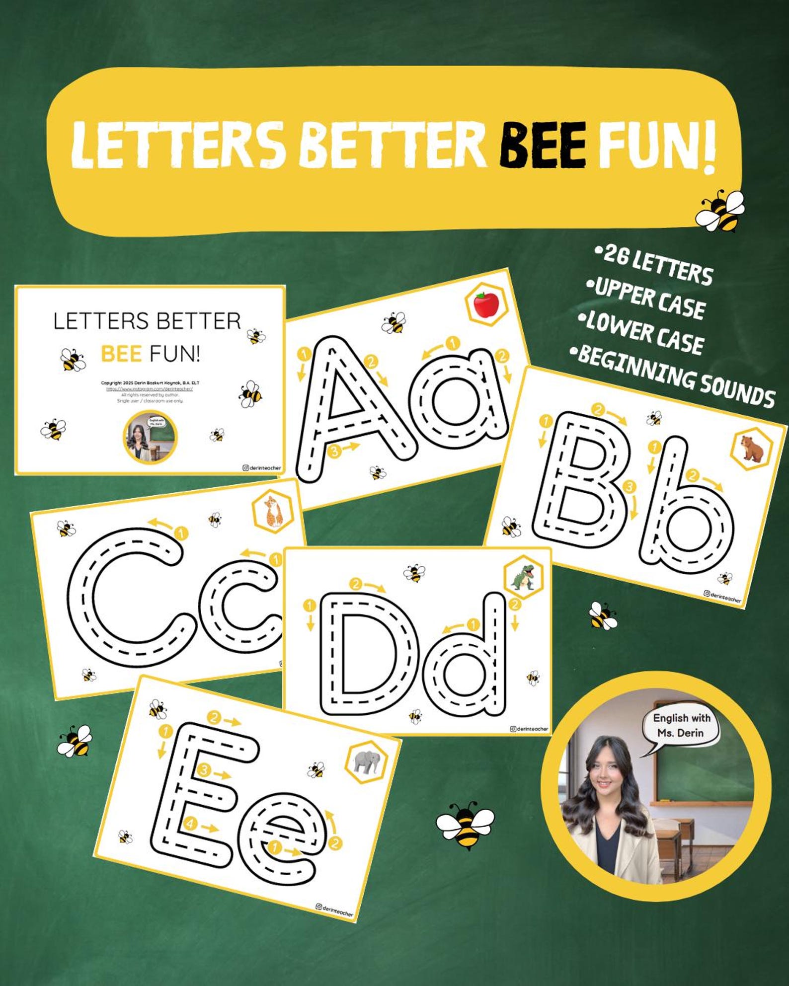 Letters Better Bee Fun! – Bee-themed Letter Tracing Worksheet ...