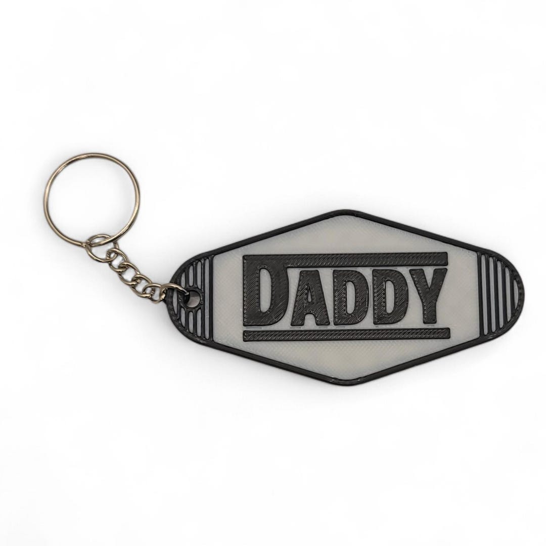 Retro Motel Keychain | 3D Printed Key Fob | Daddy/dad Keychain ...