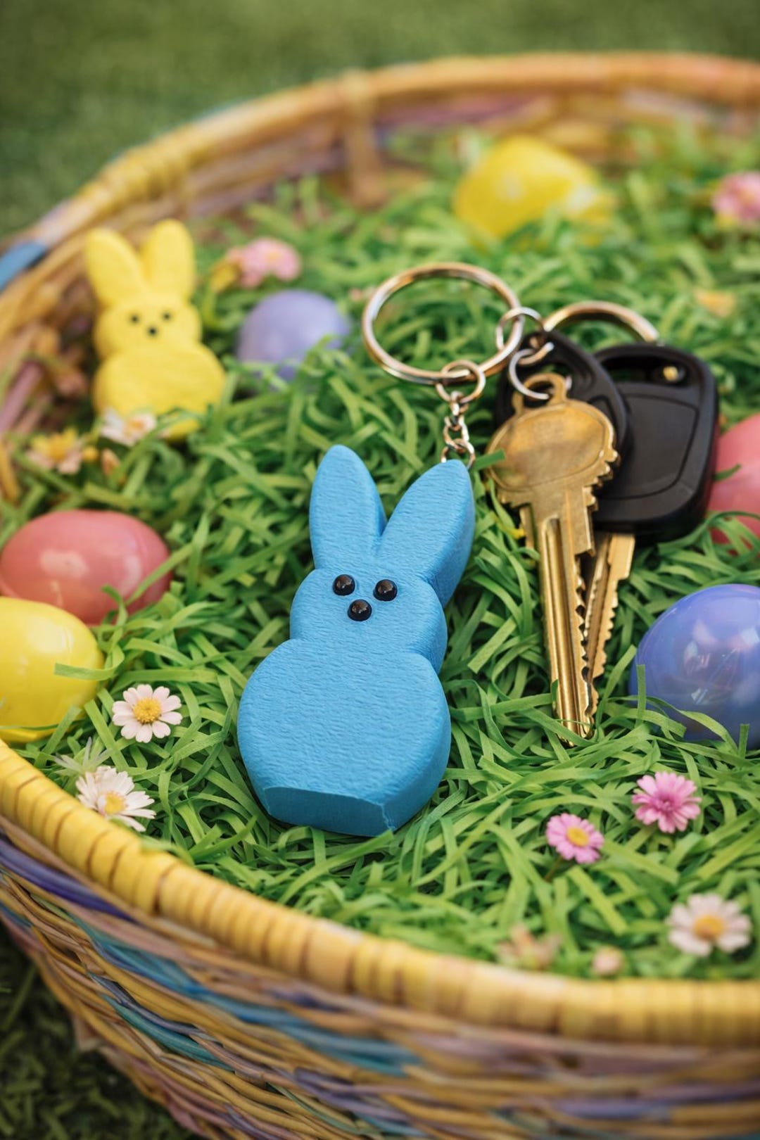 3D Printed Peep Keychain | Bunny Keychain | Easter Basket Gift | Cute ...