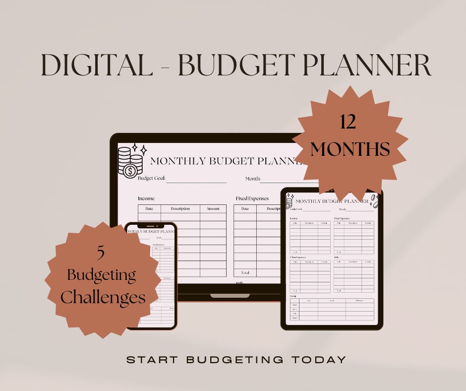 Digital & Printable Budget Planner, Finance Tracker, Finance Planner ...
