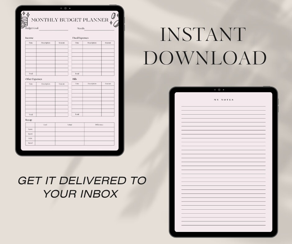 Digital & Printable Budget Planner, Finance Tracker, Finance Planner ...
