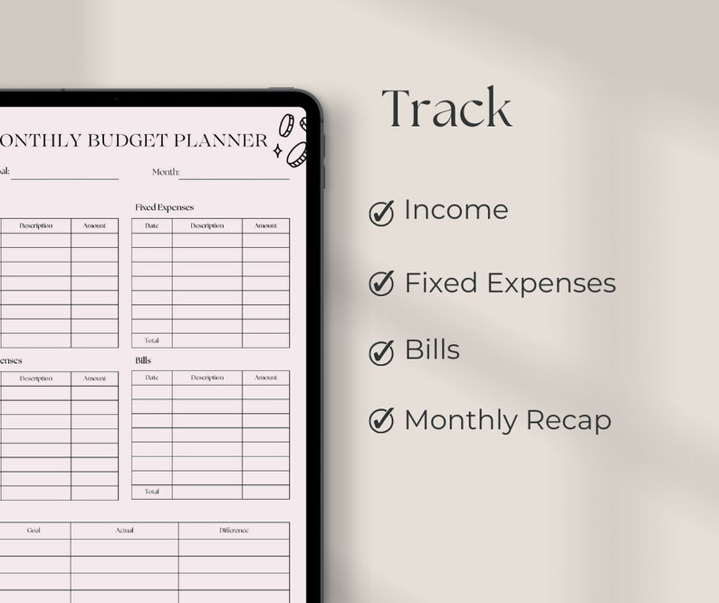 Digital & Printable Budget Planner, Finance Tracker, Finance Planner ...