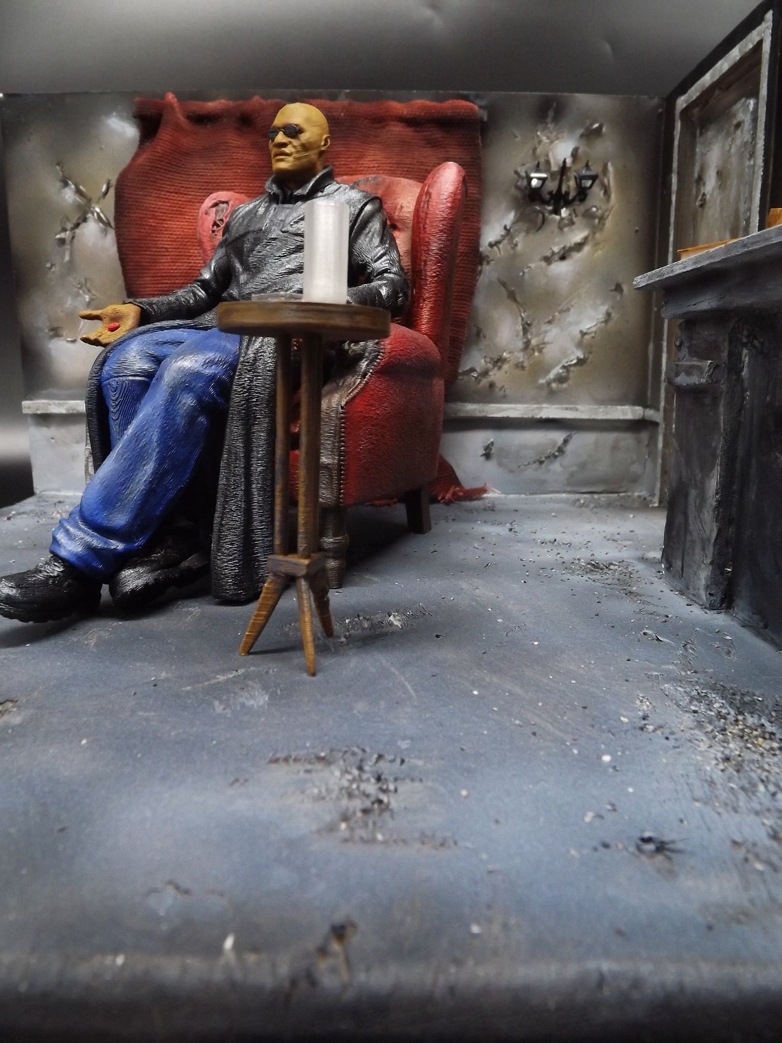 THE MATRIX Scene MORPHEUS 3d Printed Diorama Figure Red Pill - Etsy