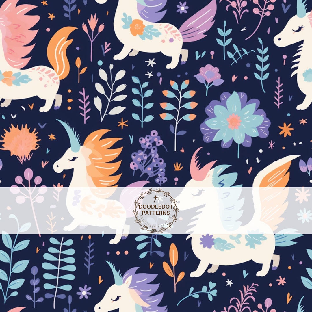 Boho Unicorn Fantasy: Mythical Unicorns Galloping Through a Floral ...