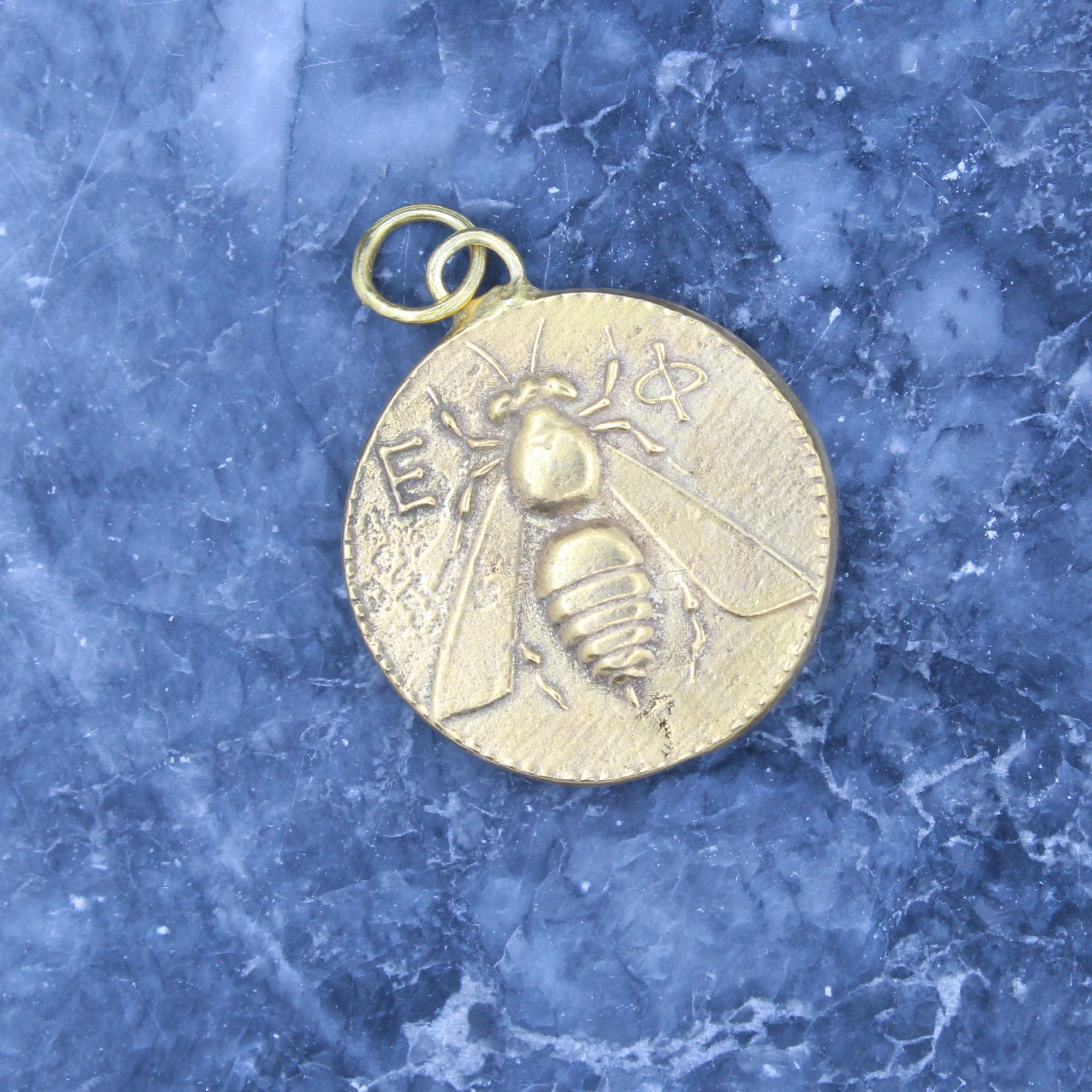 Greek Bee Silver Pendant Intaglio Bronze , Sterling Silver Pendant ...