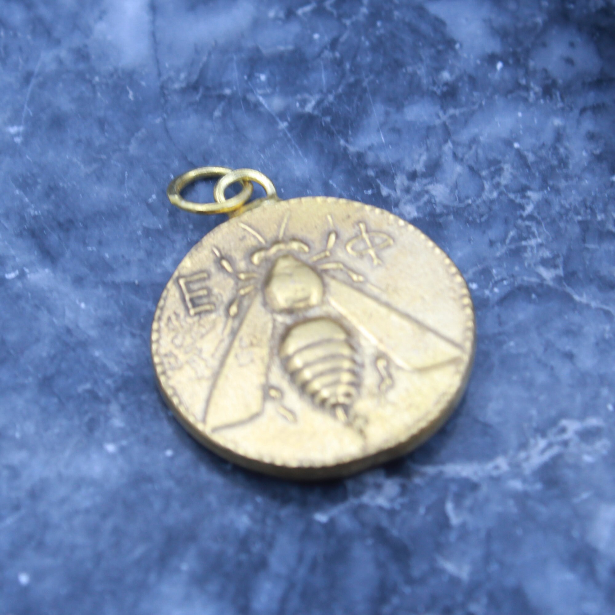 Greek Bee Silver Pendant Intaglio Bronze , Sterling Silver Pendant ...