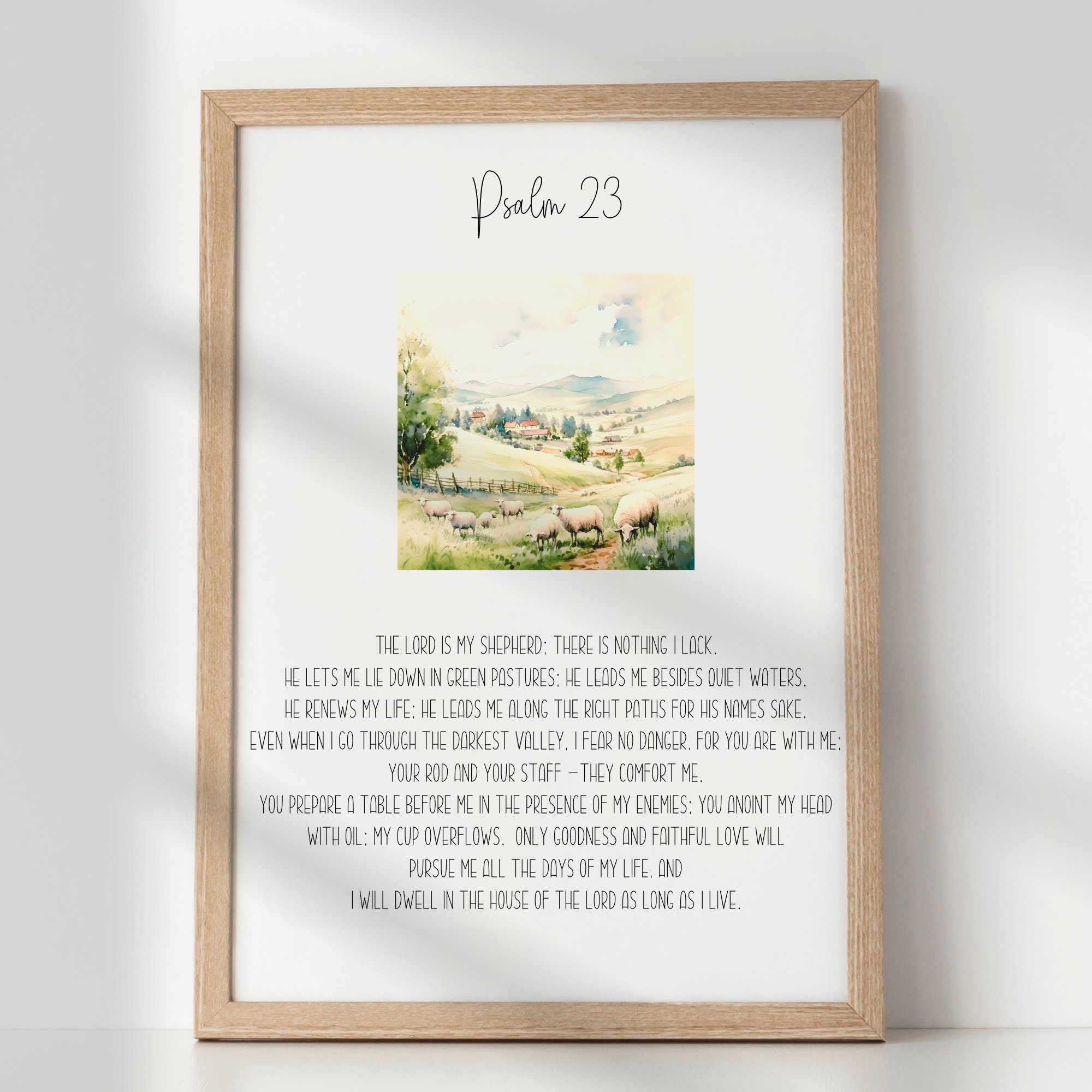 Psalm 23 the Lord is My Shepherd Bible Verse Home Decor Scripture Wall ...