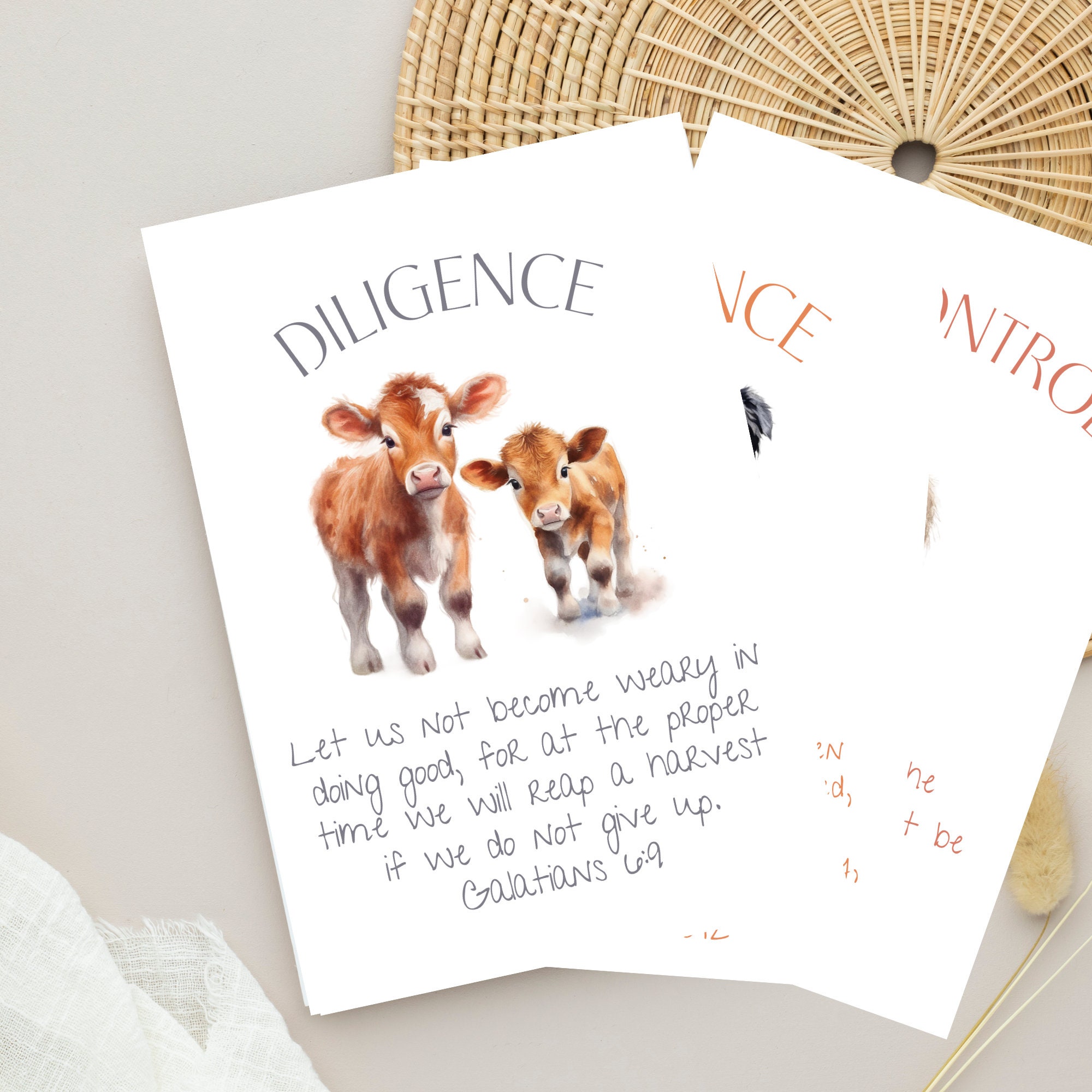 Digital Christian Character Cards | Bible Memory Verse Cards | Farm ...