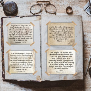 3 X 2.5" Antique Bible Verse Cards | Digital Scrapbooking | Junk ...