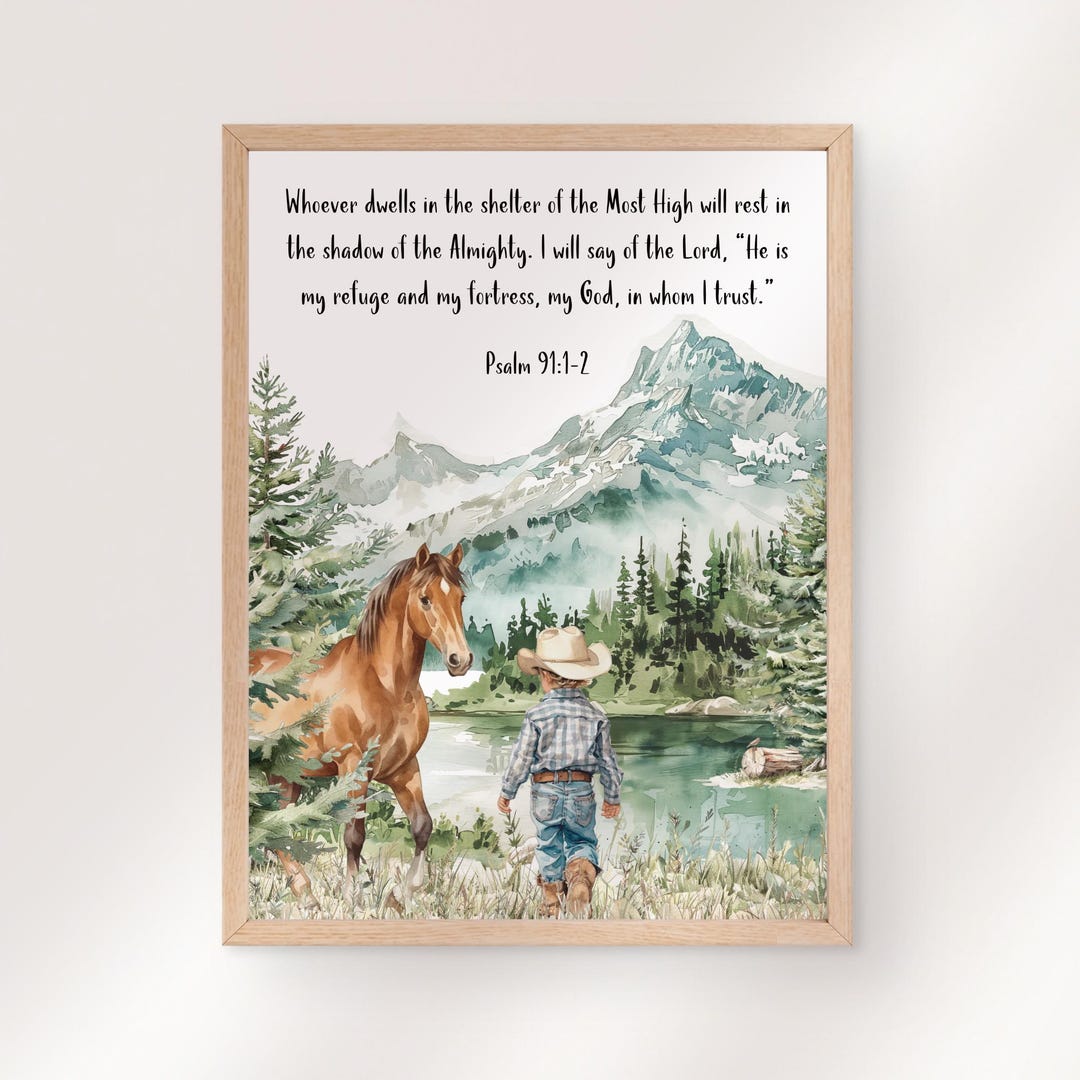Little Cowboy Wall Art, Bible Verse Cowboy Art, Western Boy Room Art ...