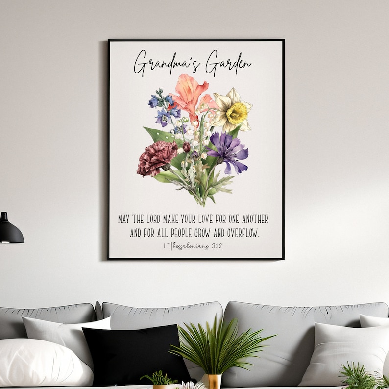 Grandma Garden With Bible Verse Custom Gift for Grandma Christian Gift ...