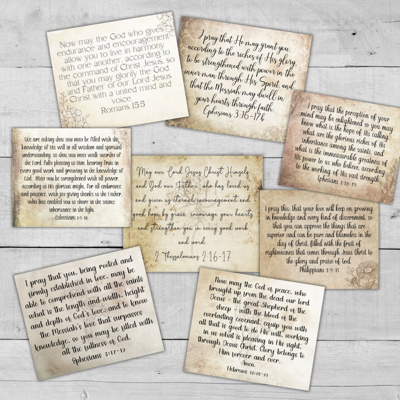 3 X 2.5" Antique Bible Verse Cards | Digital Scrapbooking | Junk ...