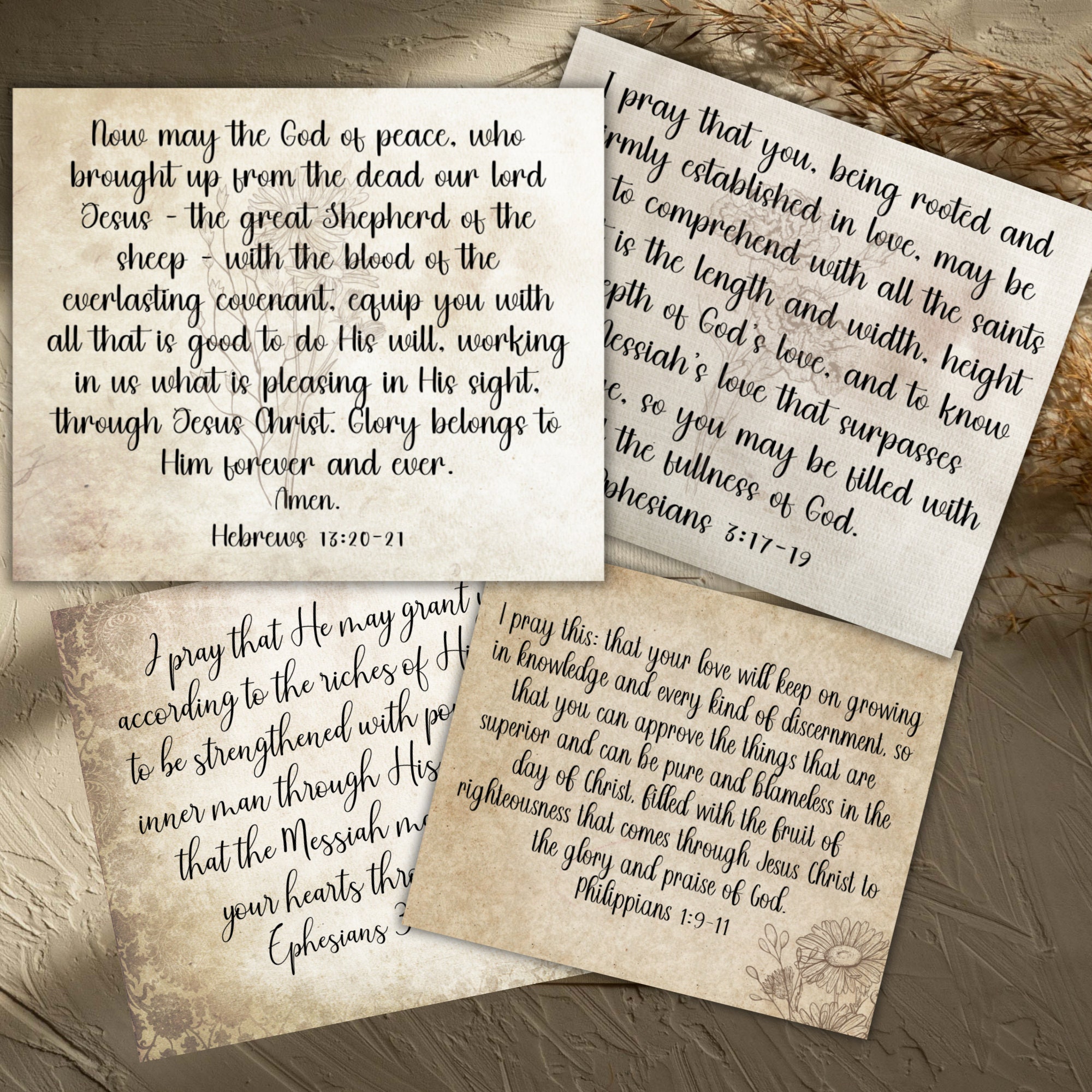 3 X 2.5" Antique Bible Verse Cards | Digital Scrapbooking | Junk ...