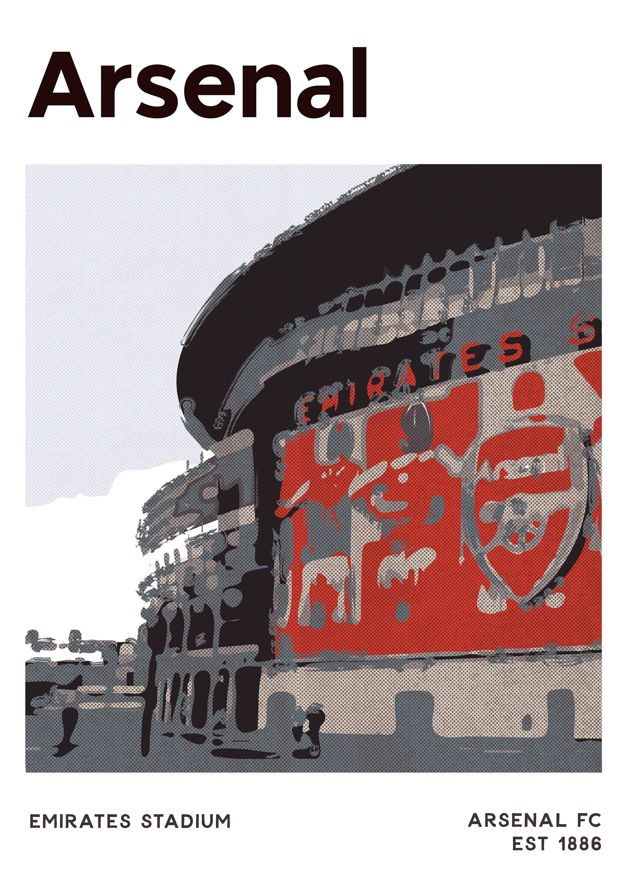 Arsenal Poster, Emirates Stadium, Art Print, Football, Wall Art - Etsy UK