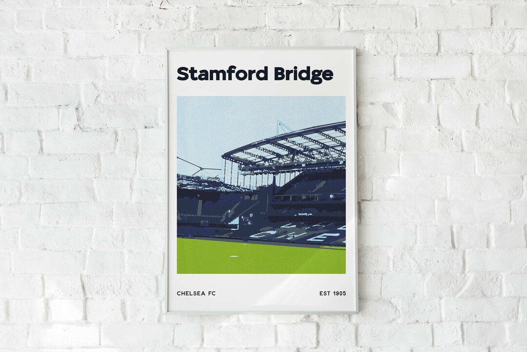 Stamford Bridge Stadium, Chelsea FC, Poster, Art Print, Football, Wall ...