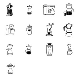 128 Coffee Shop Icon Pack | SVG & PNG | Barista Icons, Coffee Beans, Brewing Methods, Café ...