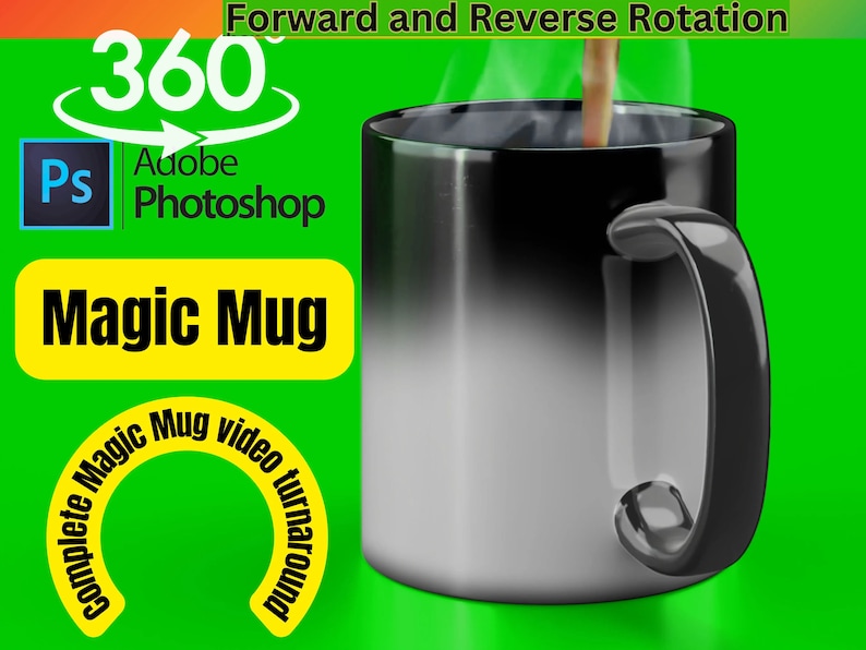 Magic Mug Mockup Video, Rotating Animated Mockup, Photoshop Mug PSD ...