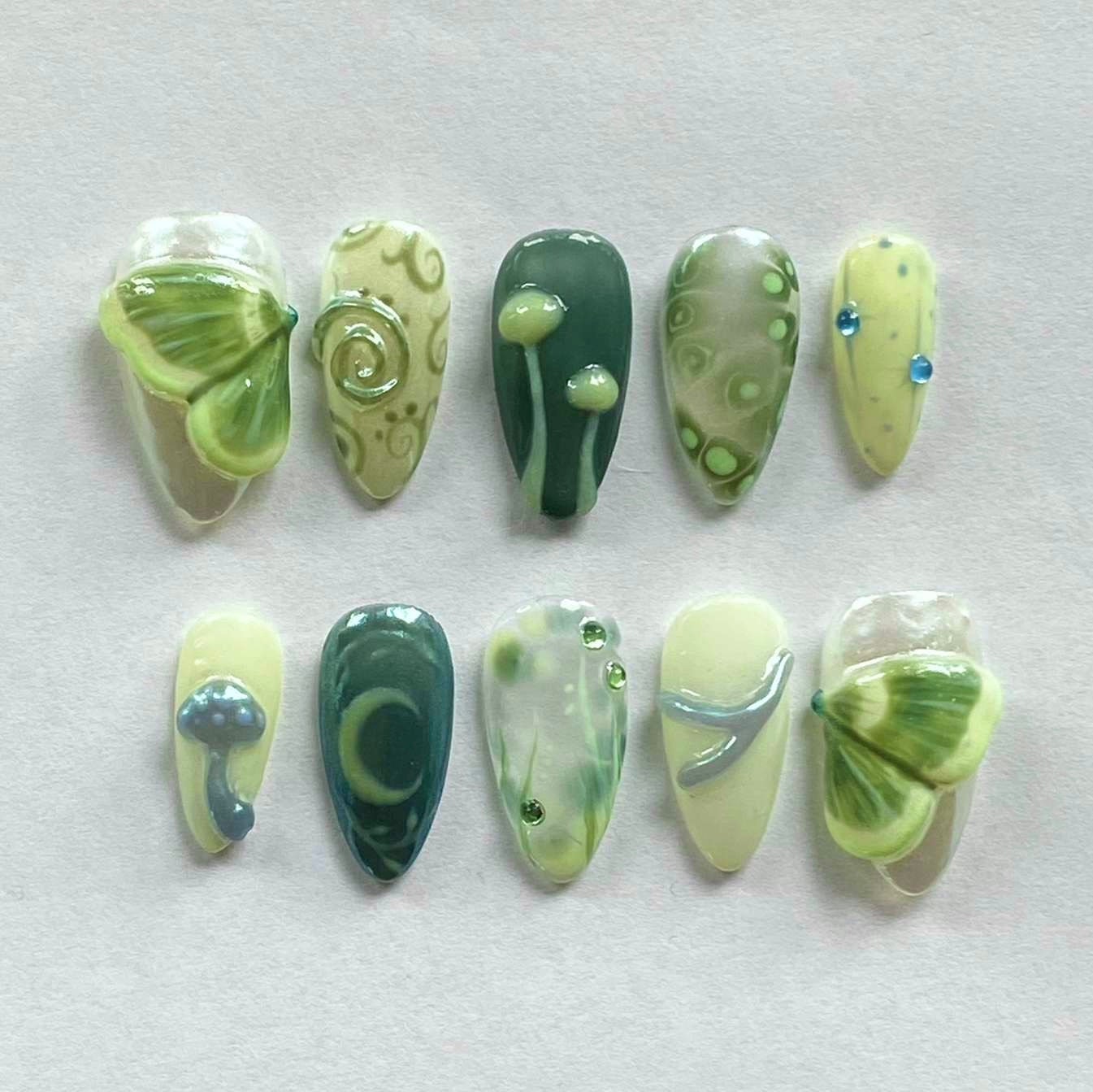 Whimsical Moth Press-on Nails - Etsy