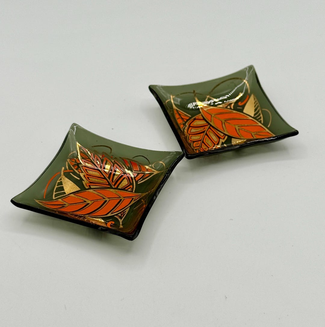 MCM Square Glass Tea Bag Holders Set of 2 - Etsy