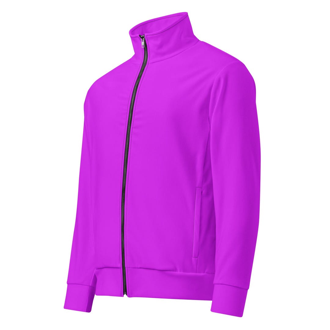 MAGENTA JACKET, UNISEX Track Jacket, Brushed Fleece Lined, Pockets With ...
