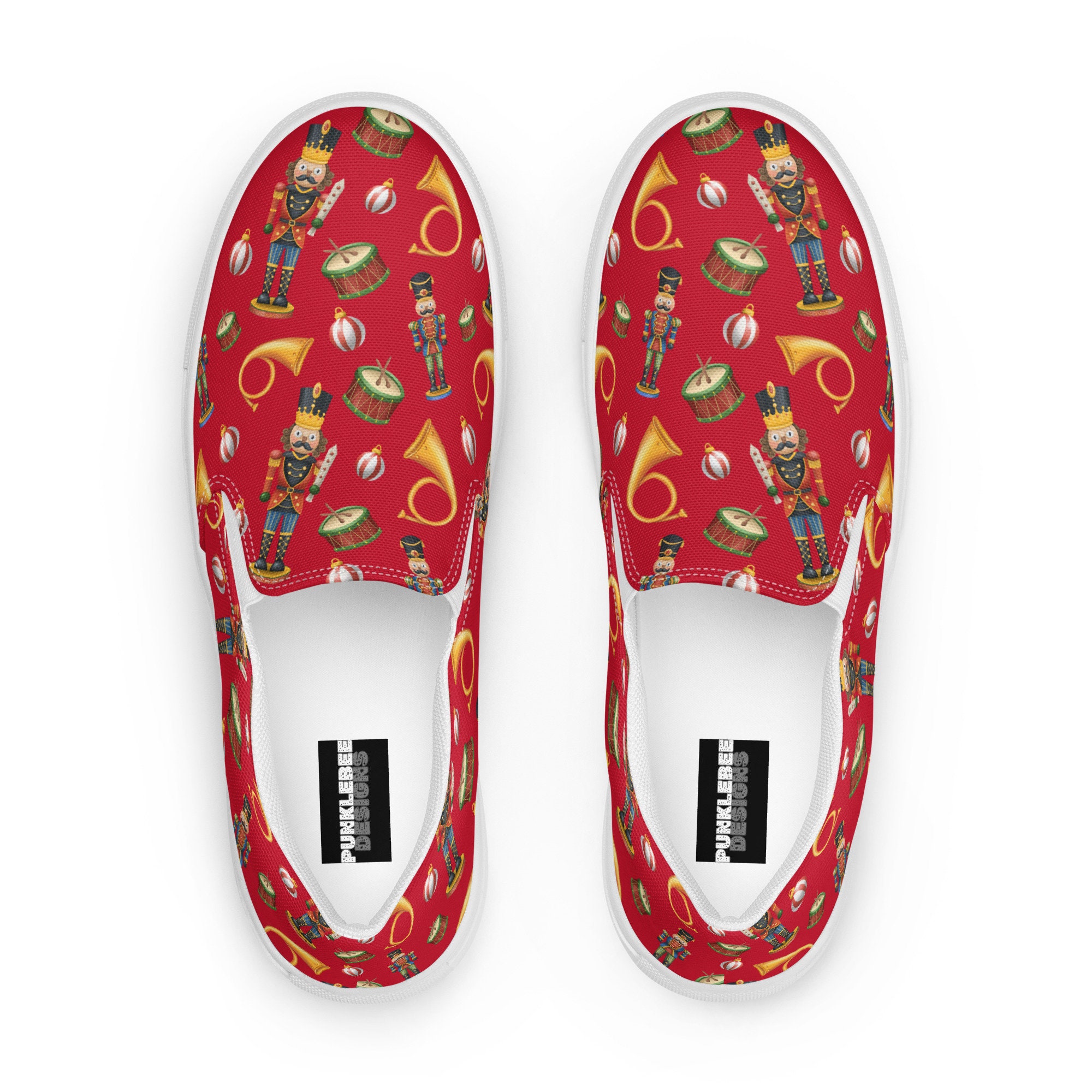 NUTCRACKER Womens Slip-on Canvas Shoes RED With Nutcrackers - Etsy