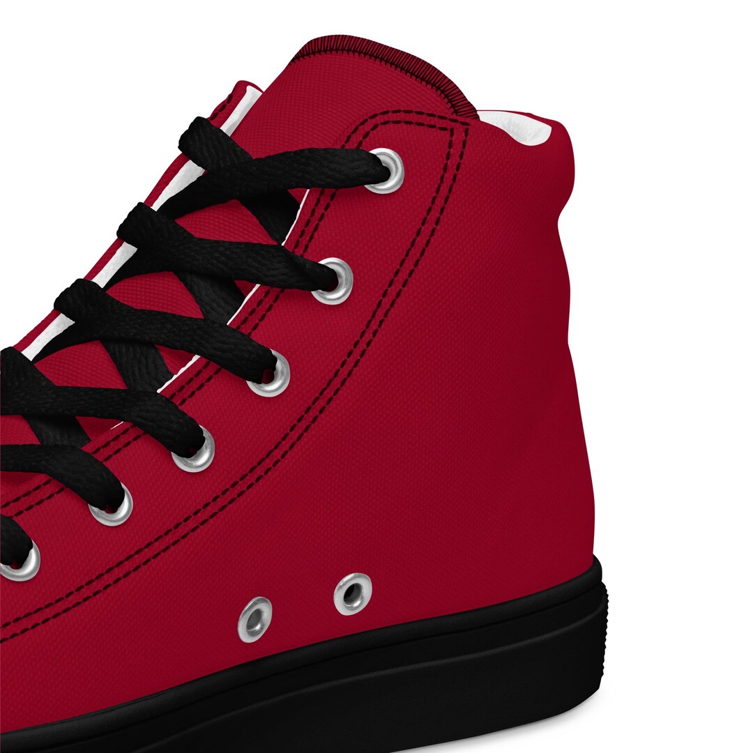 DEEP RED Shoes, Women’s High Top Canvas Shoes, Red Shoes, Deep Red ...