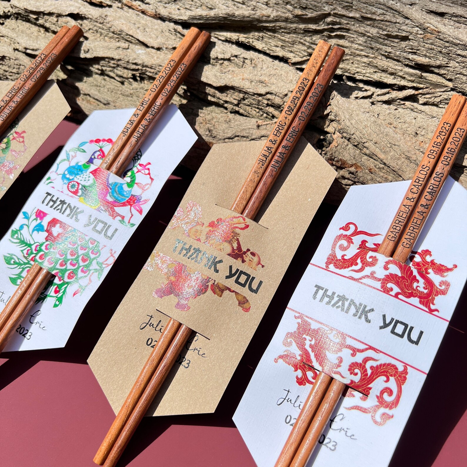 20pairs Chopsticks for Wedding Gift, Wooden Chopsticks Set, Custom ...