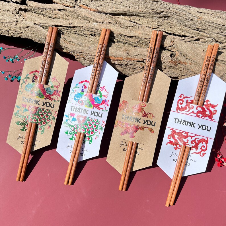 20pairs Chopsticks for Wedding Gift, Wooden Chopsticks Set, Custom ...