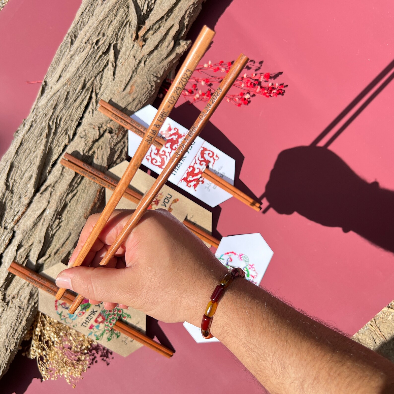 20pairs Chopsticks for Wedding Gift, Wooden Chopsticks Set, Custom ...
