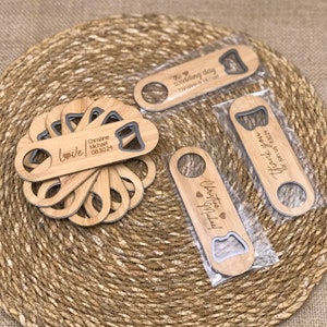 Unique Wedding Favor Bottle Opener, Customized Wood Wine Opener, Bamboo ...