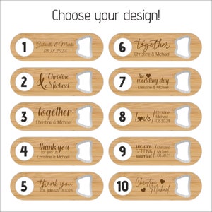 Unique Wedding Favor Bottle Opener, Customized Wood Wine Opener, Bamboo ...