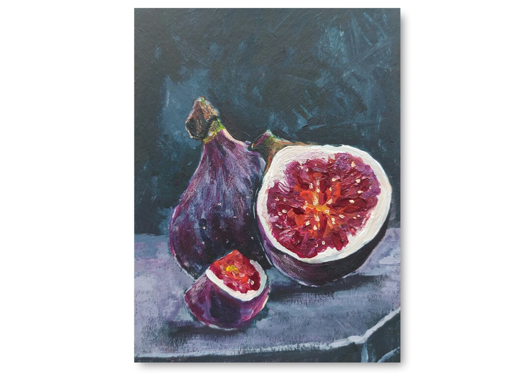 Fig. Still Life Painting Painted With Acrylic Paints on - Etsy