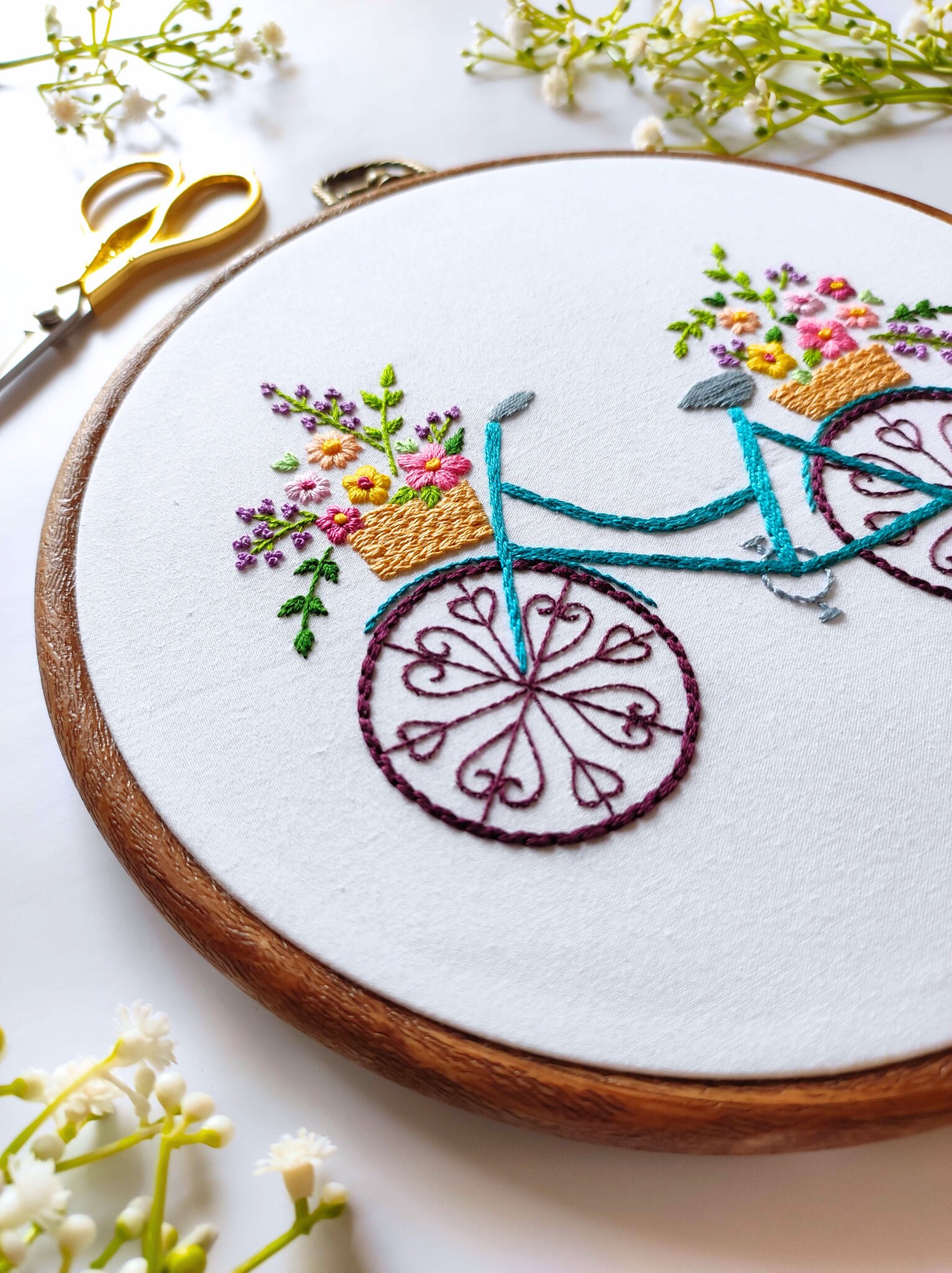 Bicycle Embroidery PDF Pattern, Digital PDF Pattern, Instant Download ...