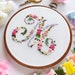 Floral Letter m Embroidery PDF Pattern, Digital PDF Pattern, Instant ...