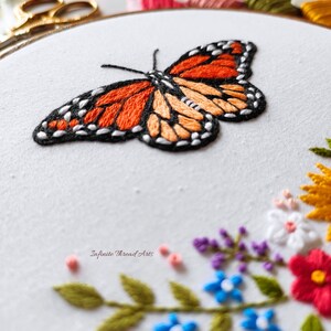 Monarch Butterfly Embroidery PDF Pattern, Butterfly Garden Hand ...