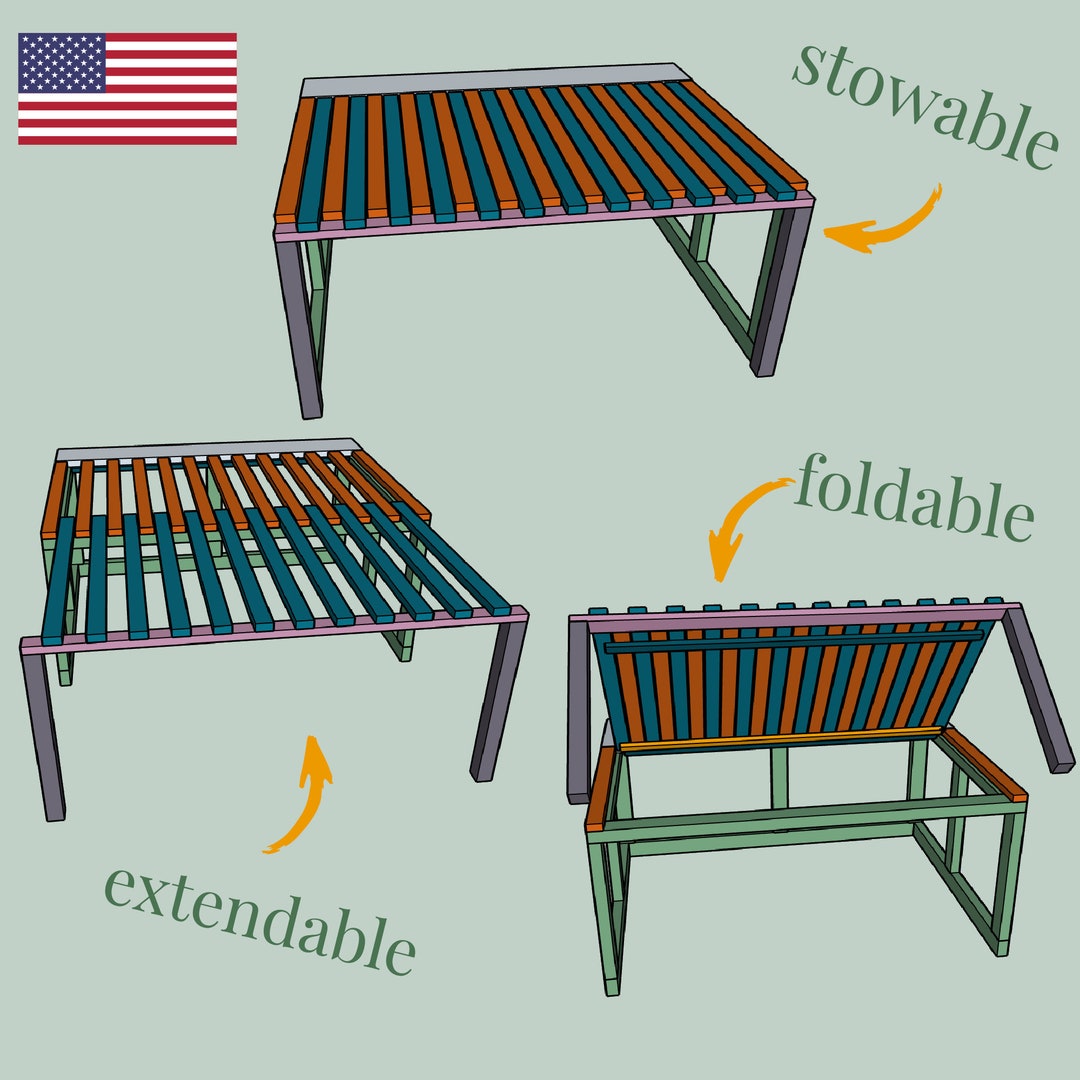 2-in-1 Bench for Campervan Extentable, Foldable, Stowable, Camper Bed ...