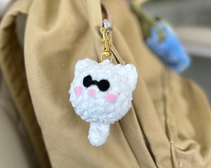 Crochet Gojo Cat Keychain Jujutsu Kaisen Gojo Sensei Cat Amigurumi ...