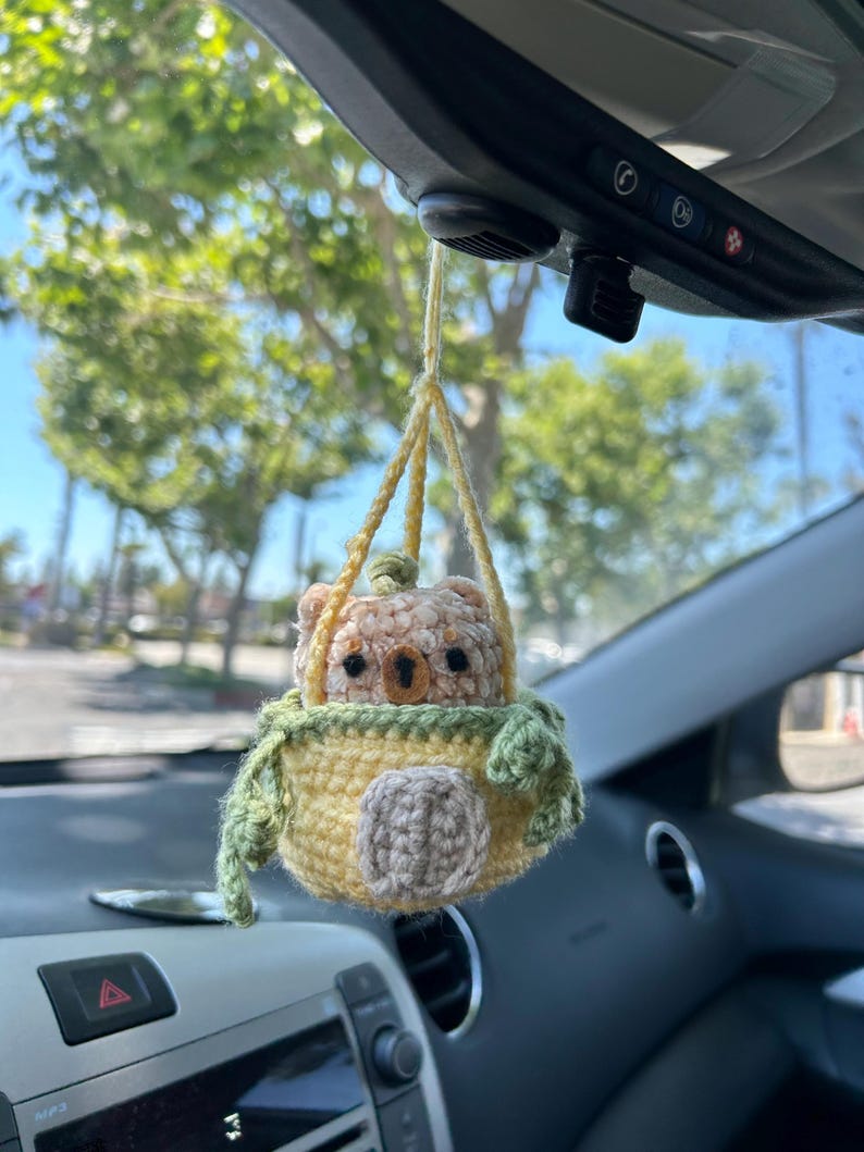 Cute Hanging Treehouse Honey Bear Car Accessory Car Rearview Mirror ...