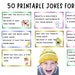 50 Colorful Printable Joke Cards for Kids for Calendars and Lunchboxes ...