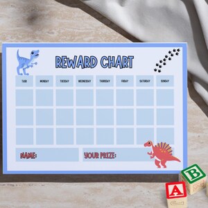 Kids Toddler Preschool 6 Dinosaur Rewards Chart Editable Printable ...