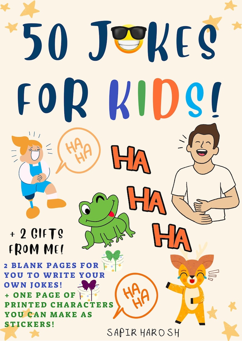 50 Colorful Printable Joke Cards for Kids for Calendars and Lunchboxes ...