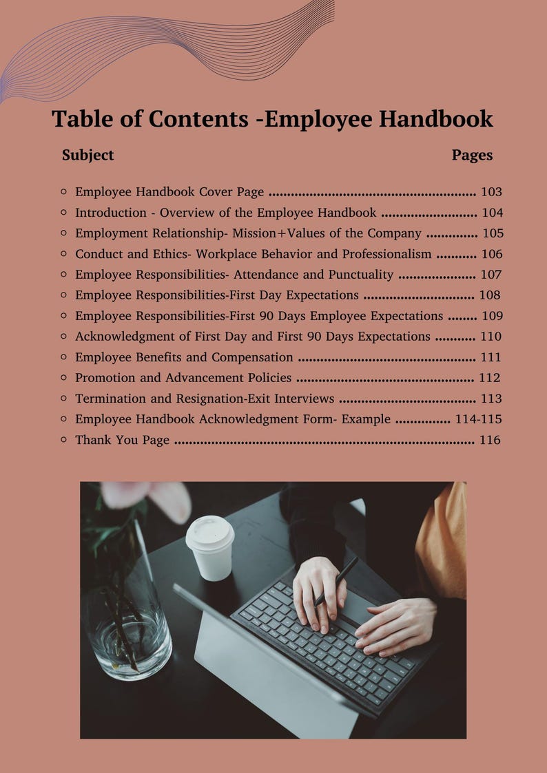 Editable Company Employee Handbook Template: New Hire Onboarding (canva ...