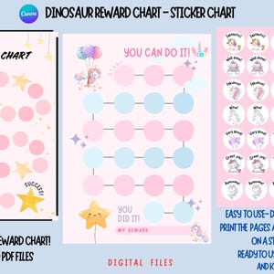 Unicorn Stickers Chart Reward Sticker Chart Toddler Preschool Kids ...