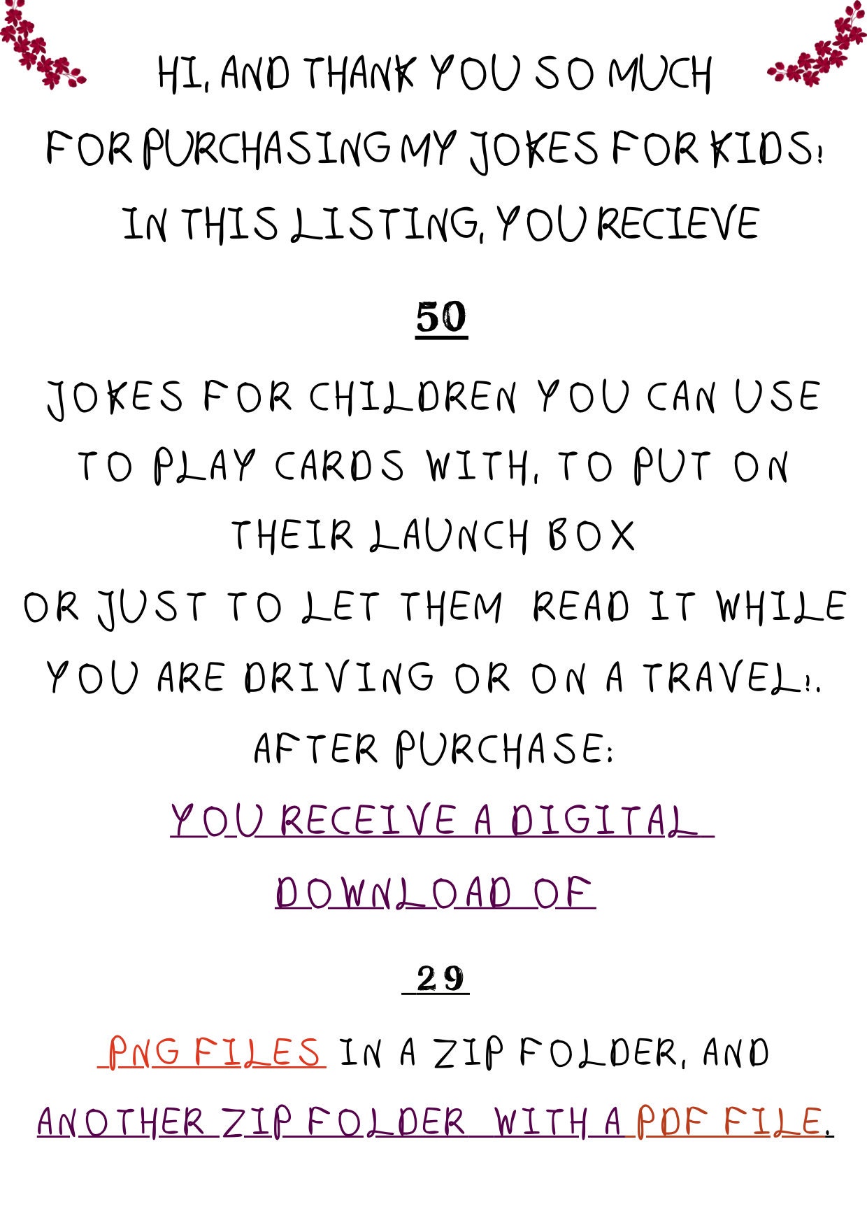 50 Colorful Printable Joke Cards for Kids for Calendars and Lunchboxes ...