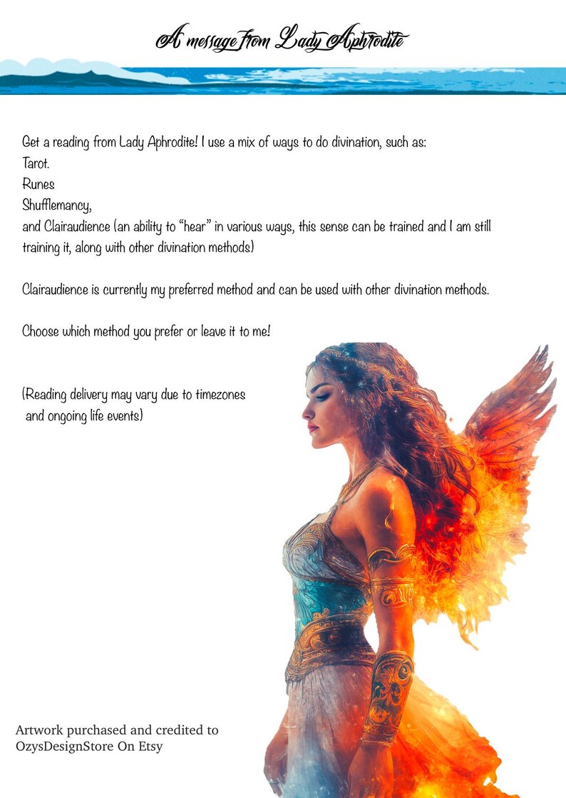 Aphrodite - Recieve a Message From Lady Aphrodite - Etsy