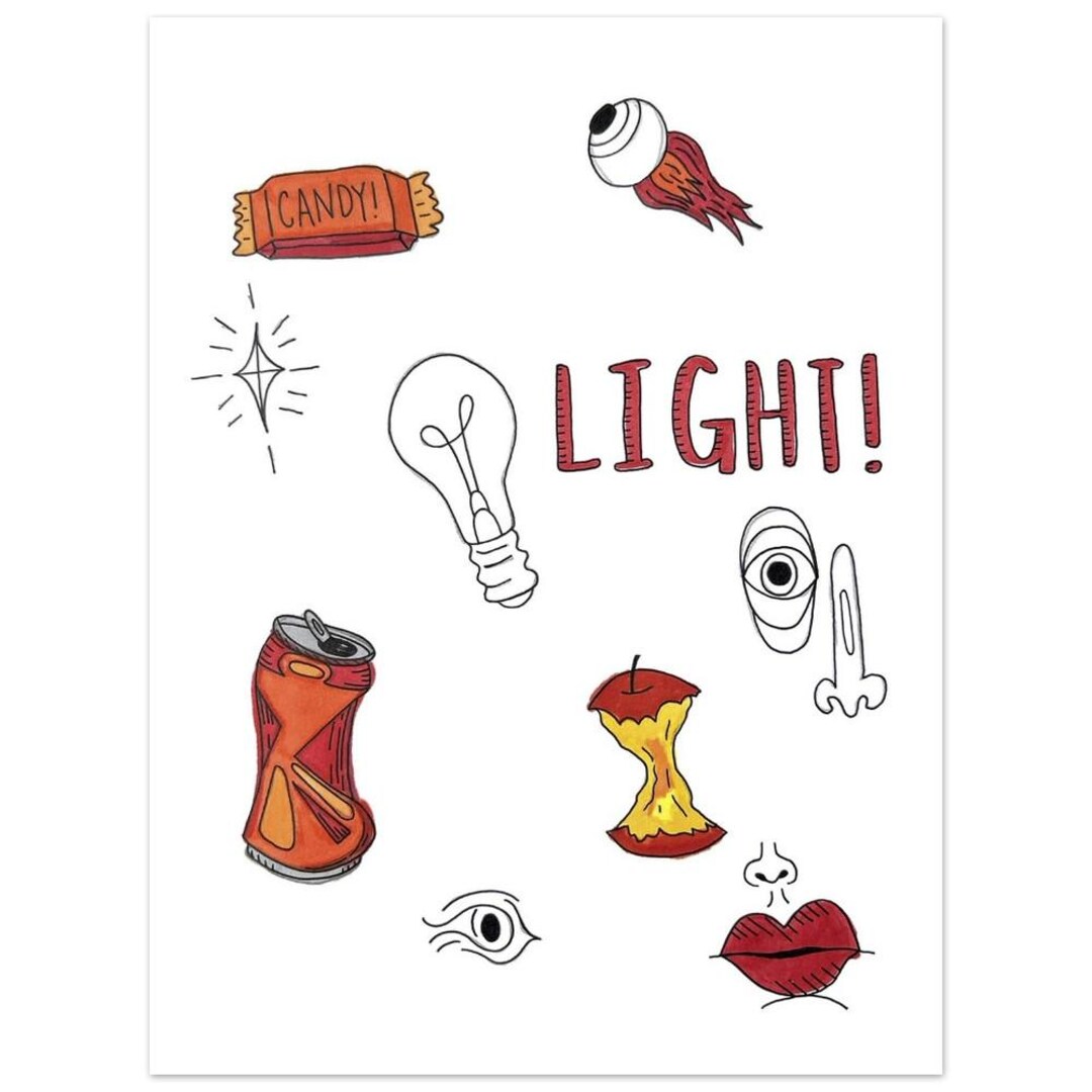 Poster of Random Objects With Text Phrase, Hand-drawn Eclectic Items ...