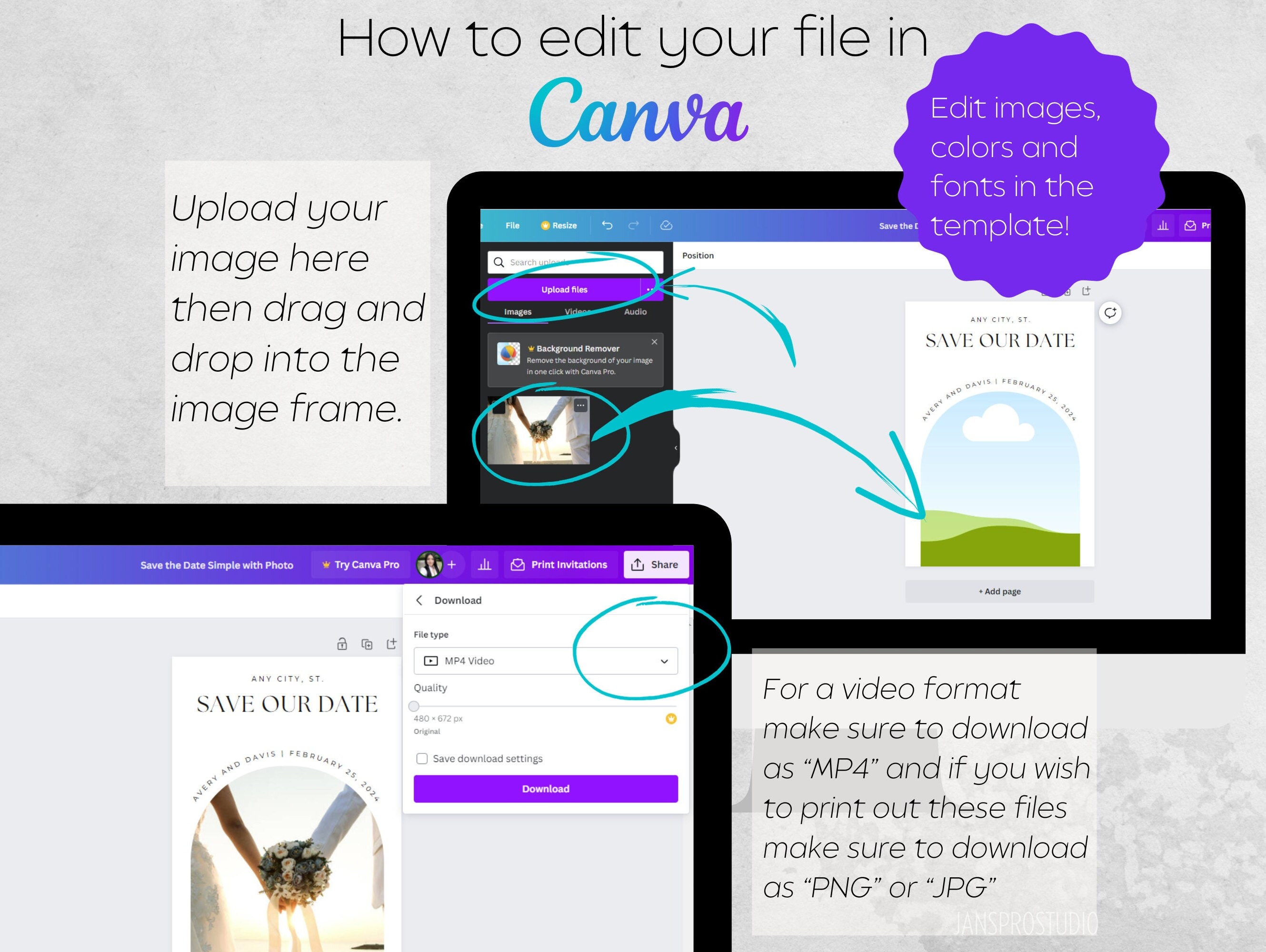 Indian Wedding Evite | Custom Animated Digital & Printable DIY Wedding ...