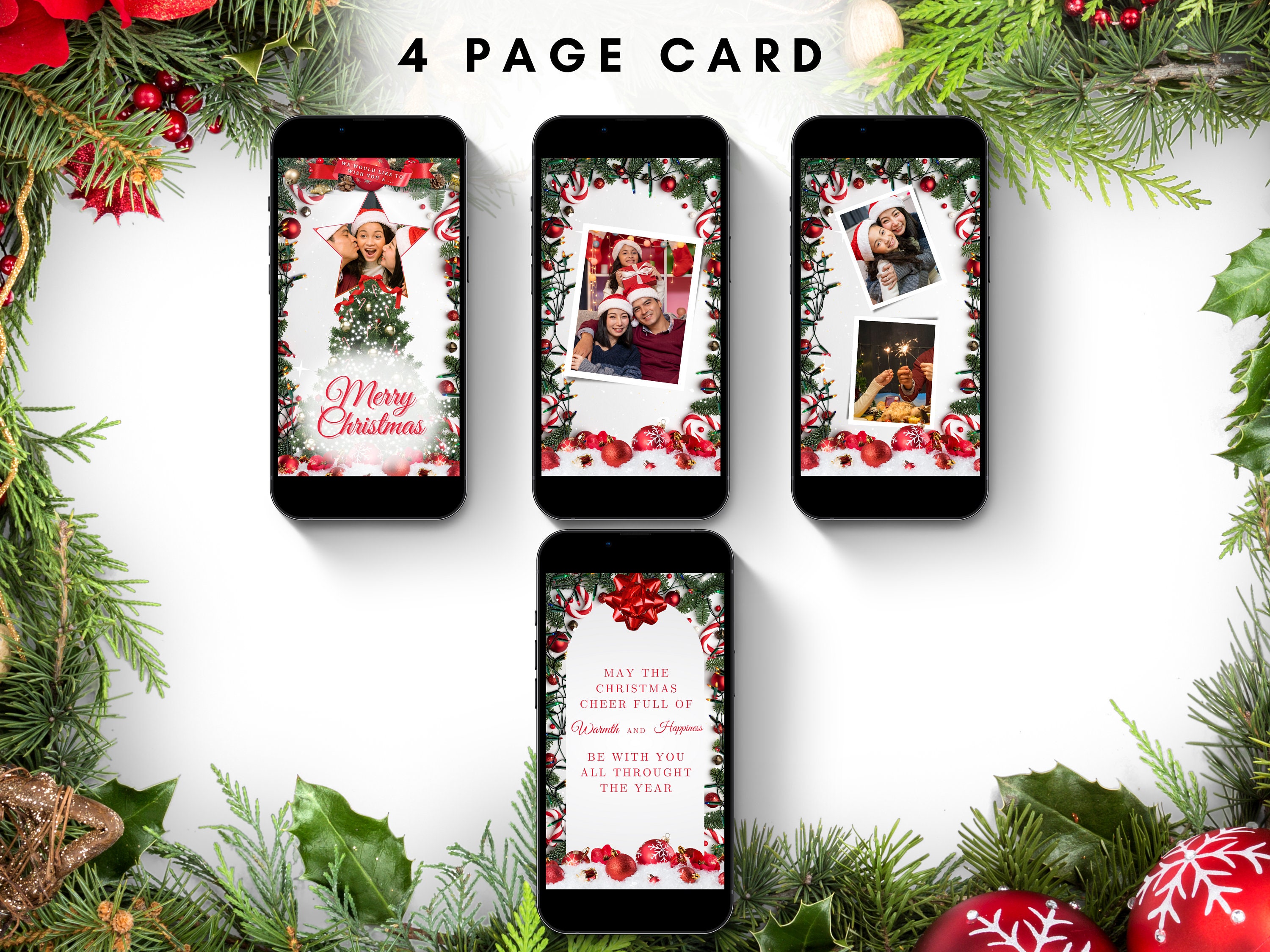 Merry Christmas Animated Card Template DIY Christmas Video - Etsy