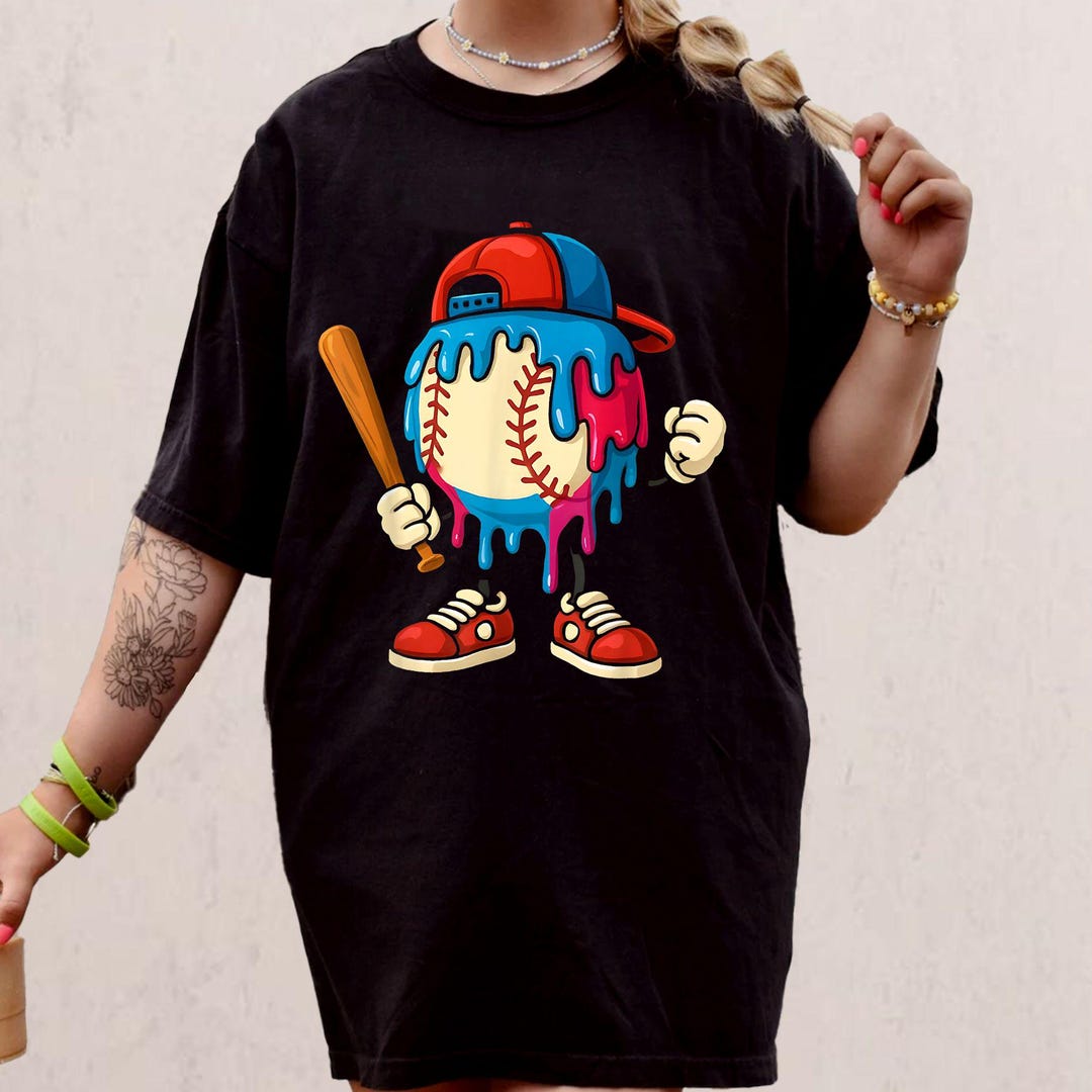 Baseball Drip Boys Ice Cream Drip Youth Sport Game Day Shirt, Ice Cream ...